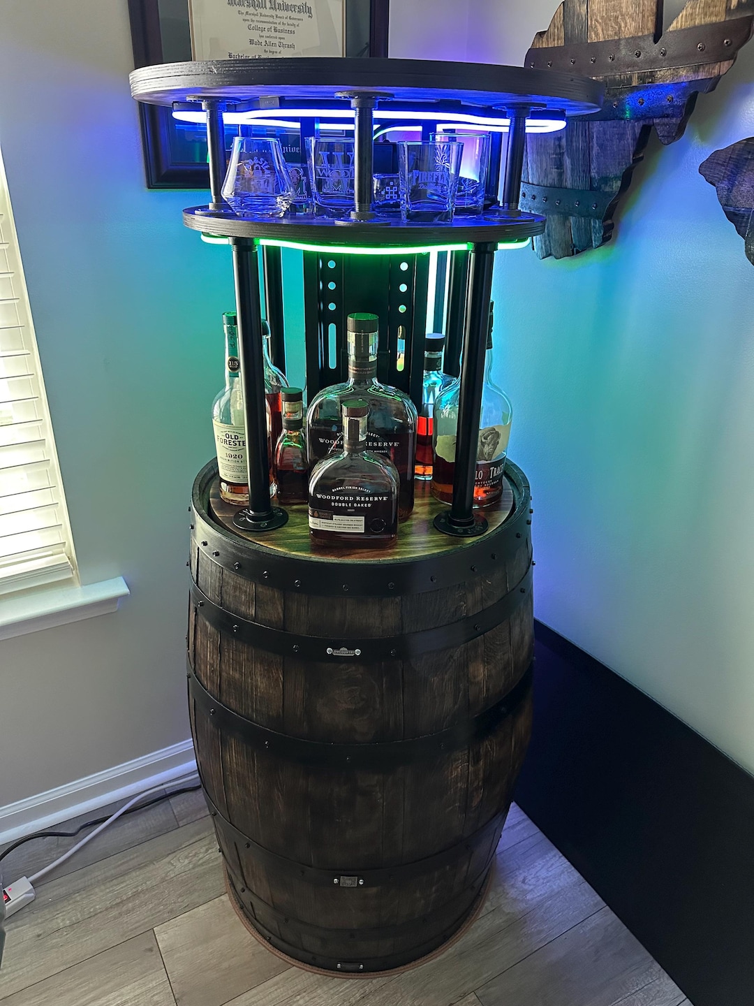 Motorized Bourbon Barrel Liquor Cabinet (patent Pending) With Remote ...