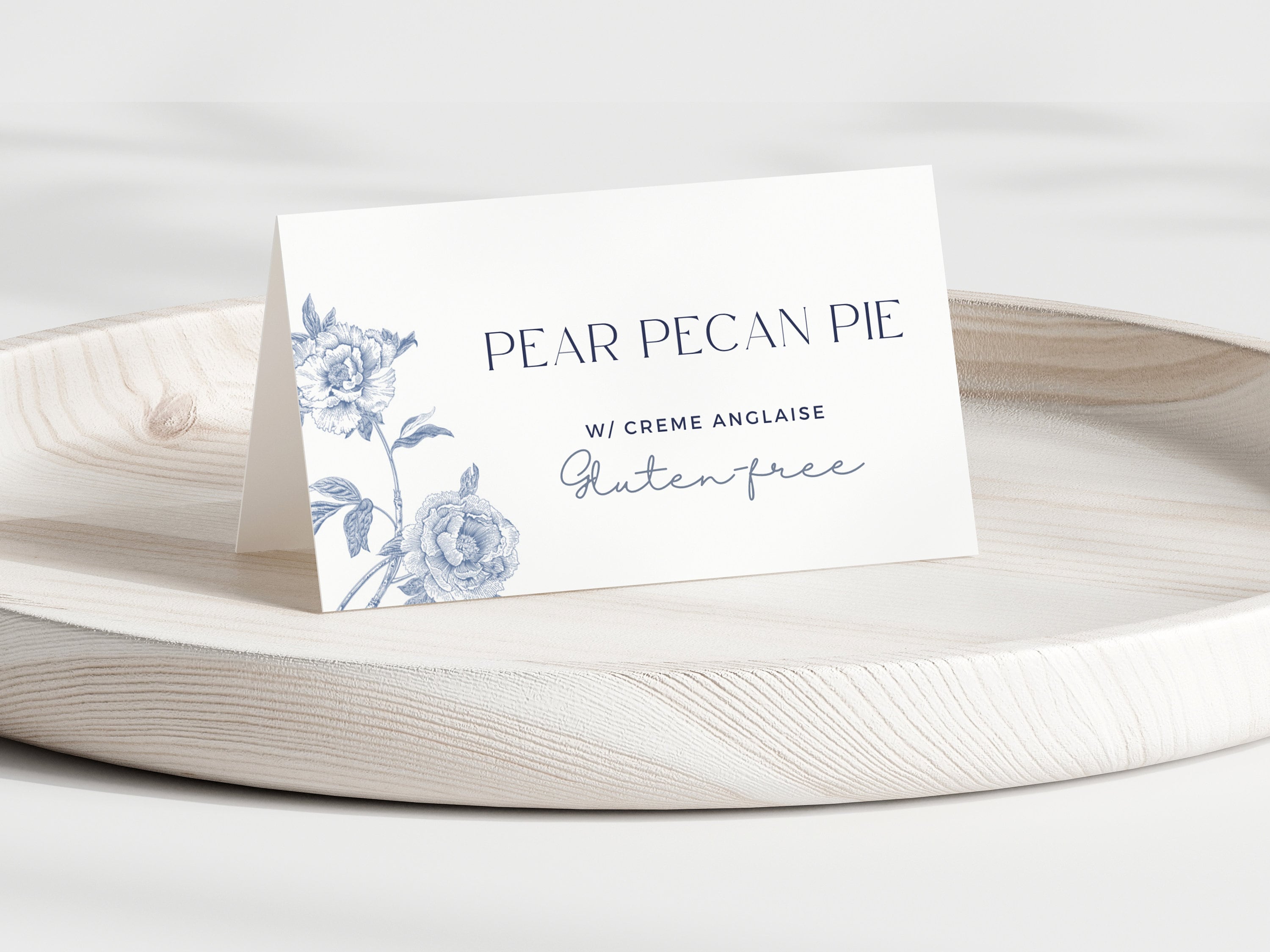 Dusty Blue Floral Buffet Menu Card Floral Tented Menu Baby Shower Food ...