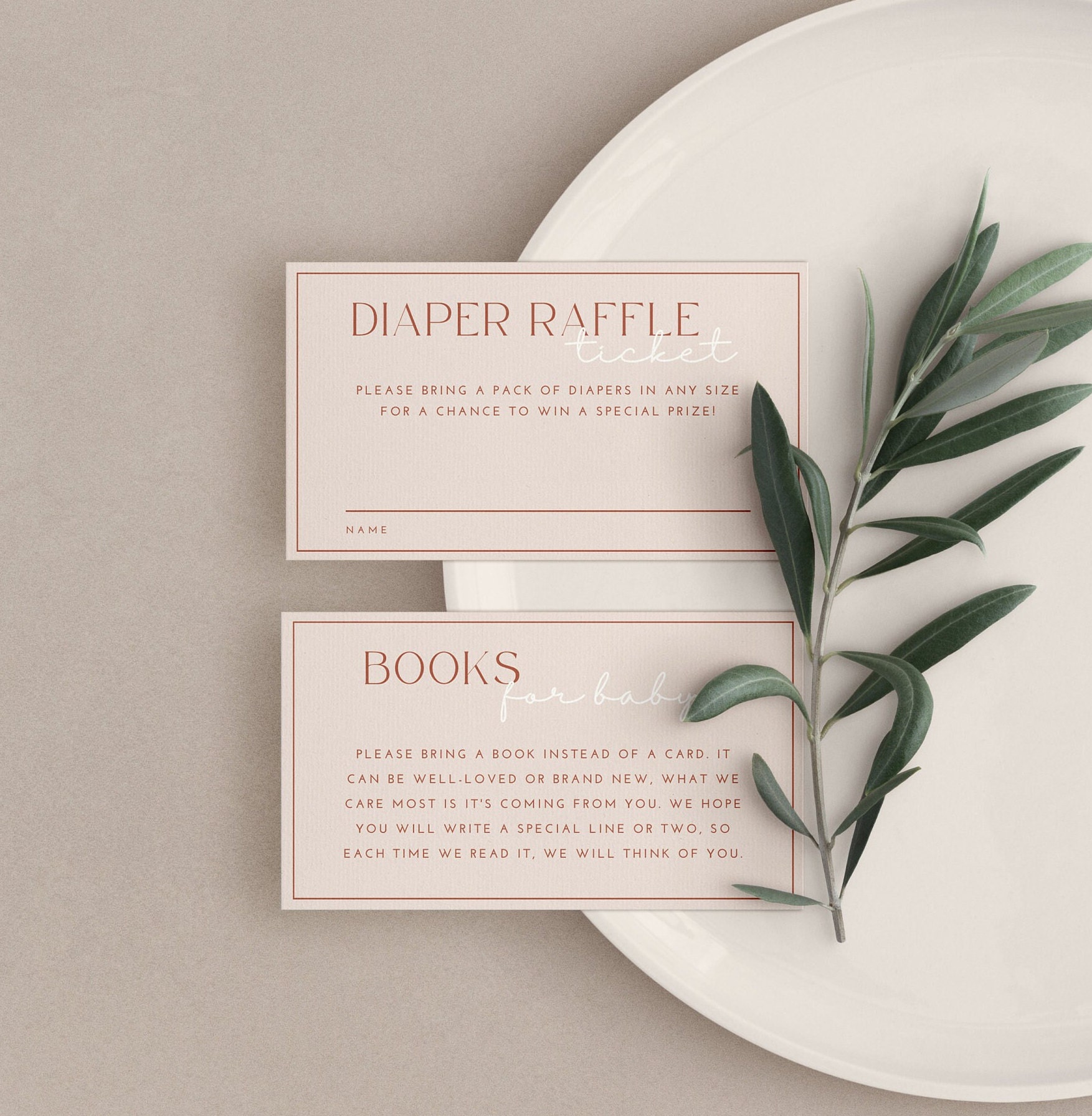 Sweet Pink Diaper Raffle & Books for Baby Card Baby Shower Insert Card ...