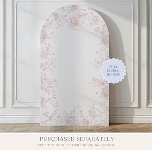 Pink Floral Toile Pattern Printable Party Decoration Backdrop Vintage Photo Booth 4x7 Pink White ...