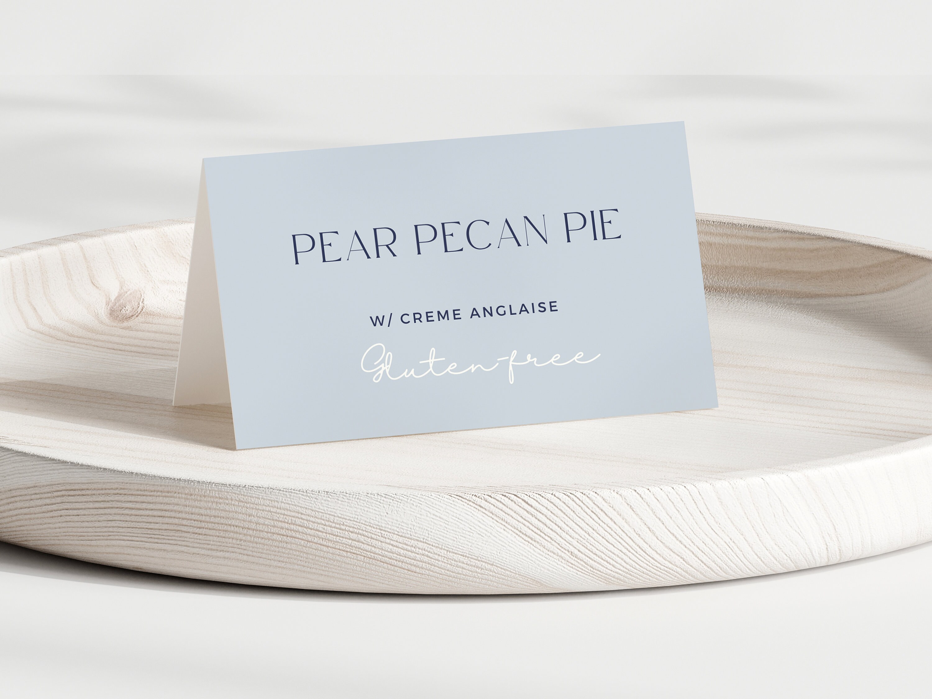 Soft Blue Border Buffet Menu Tent Card Single and Tented Card Baby ...