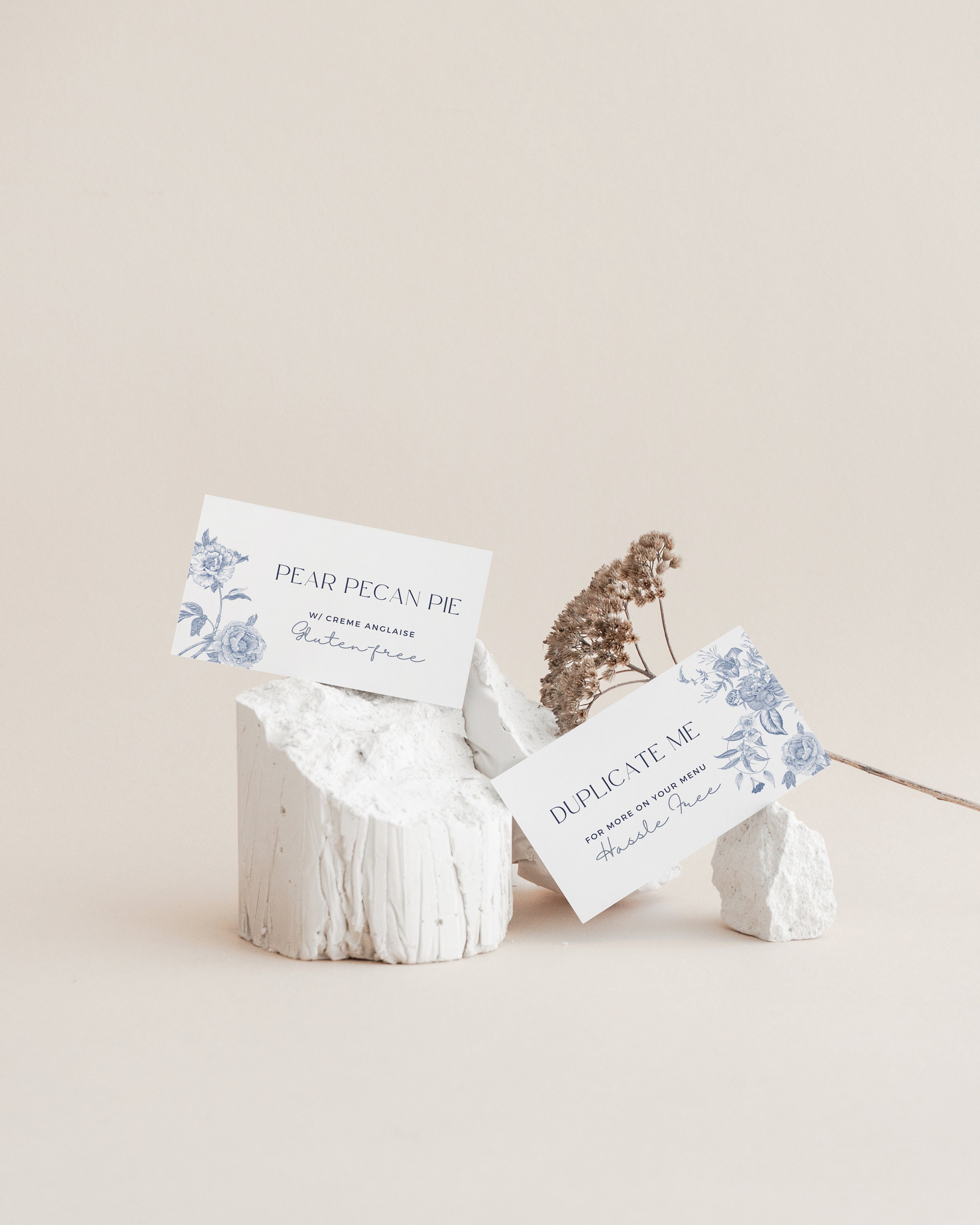 Dusty Blue Floral Buffet Menu Card Floral Tented Menu Baby Shower Food ...