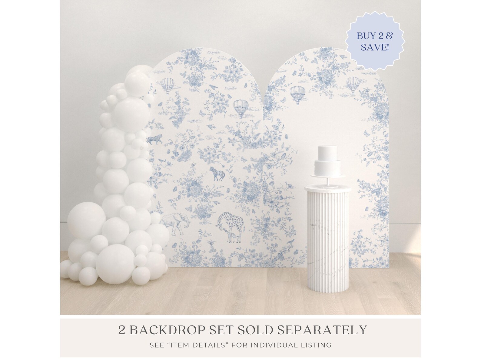 Floral Toile Baby Shower Bundle French Blue Baby Boy Shower Invitation ...