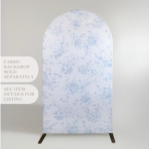 Floral Toile Pattern Digital Backdrop Vintage Wedding Photo Booth Printable Party Decor 4x7 Blue ...