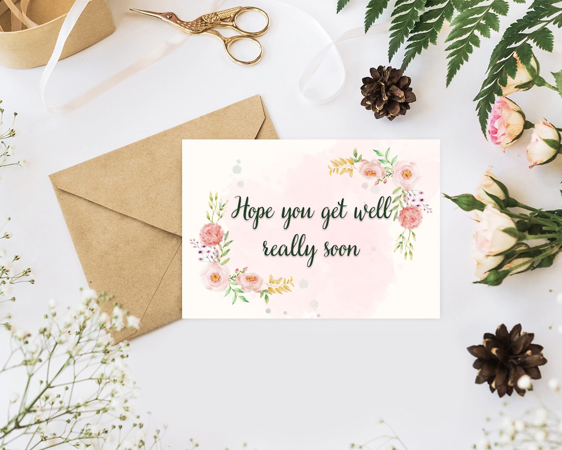 Get Well Soon Card Printable Get Well Card Get Well Print Wellness Card ...