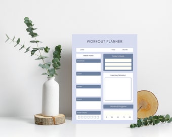 Printable Workout Tracker, Fillable Daily Workout Planner, Fitness ...