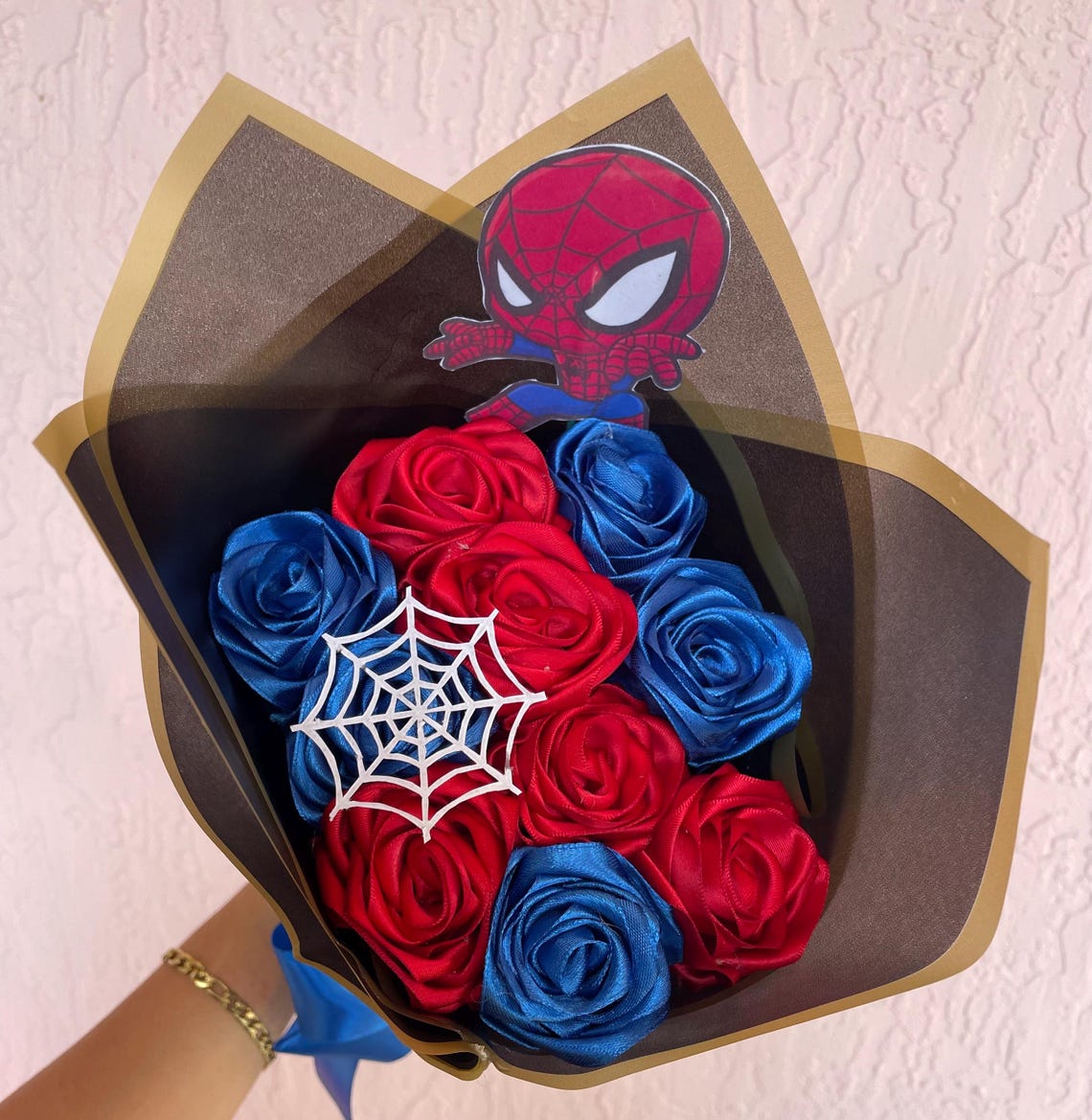 Spider-man Bouquet, 10 Roses, Eternal Roses - Etsy