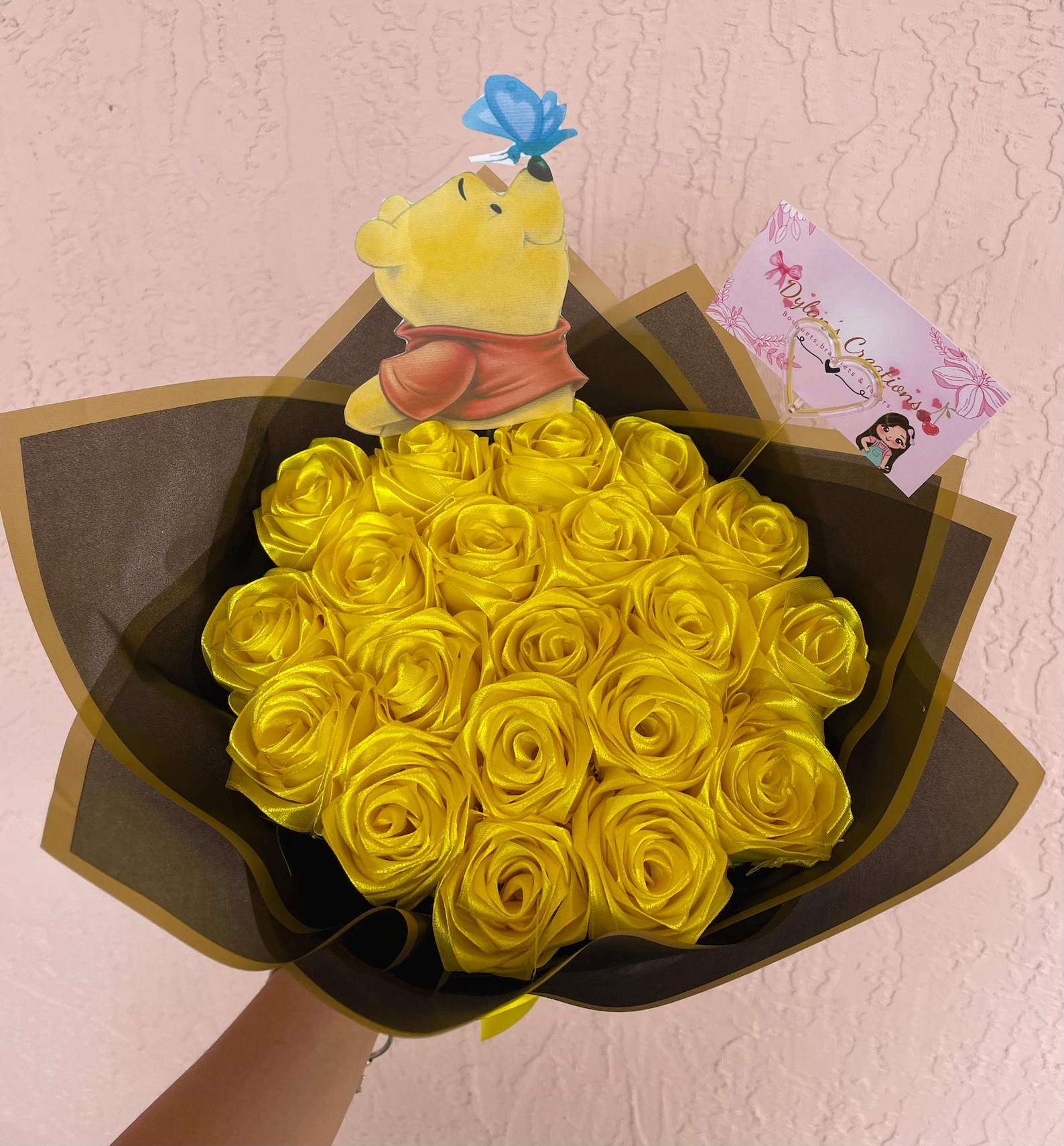 Winnie the Pooh Bouquet, Yellow Roses, Eternal Roses, Ramo Buchón - Etsy