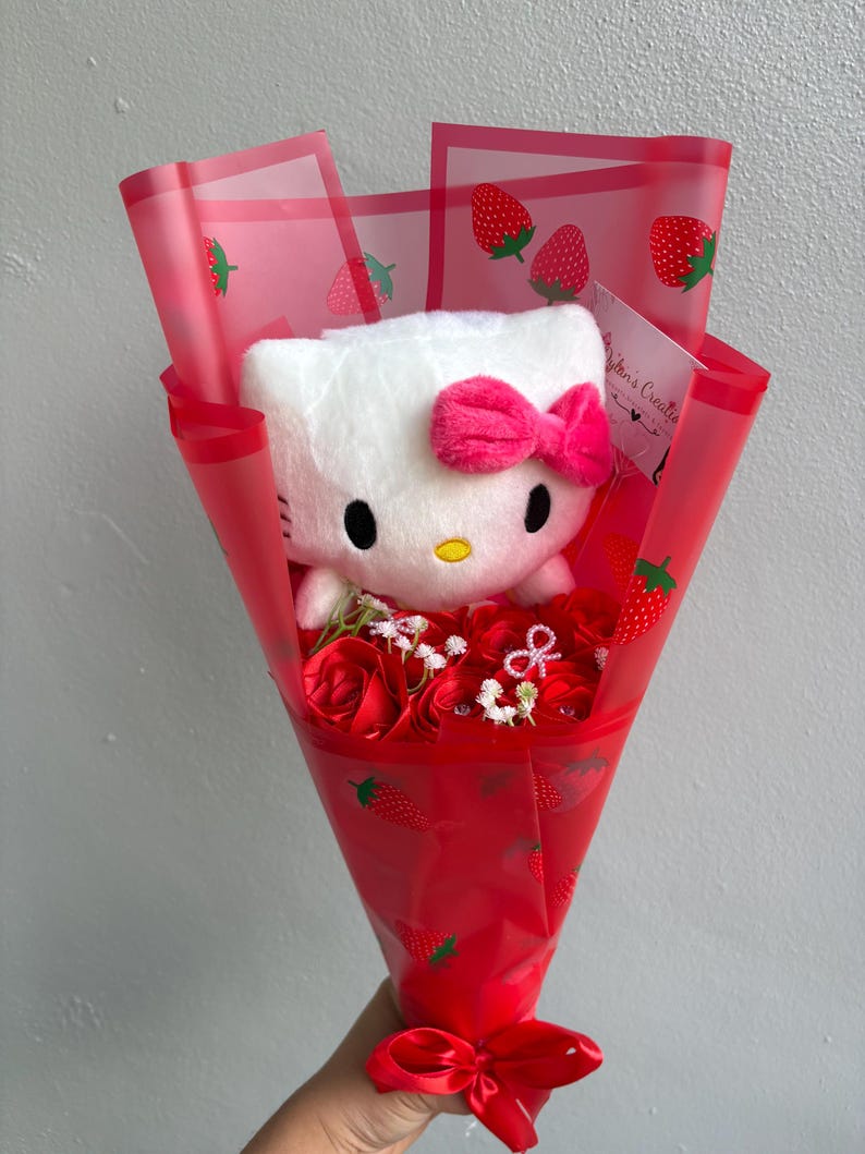 Hello Kitty, Rosas Eternas, Eternal Roses, Ramo, Roses, Bouquets - Etsy