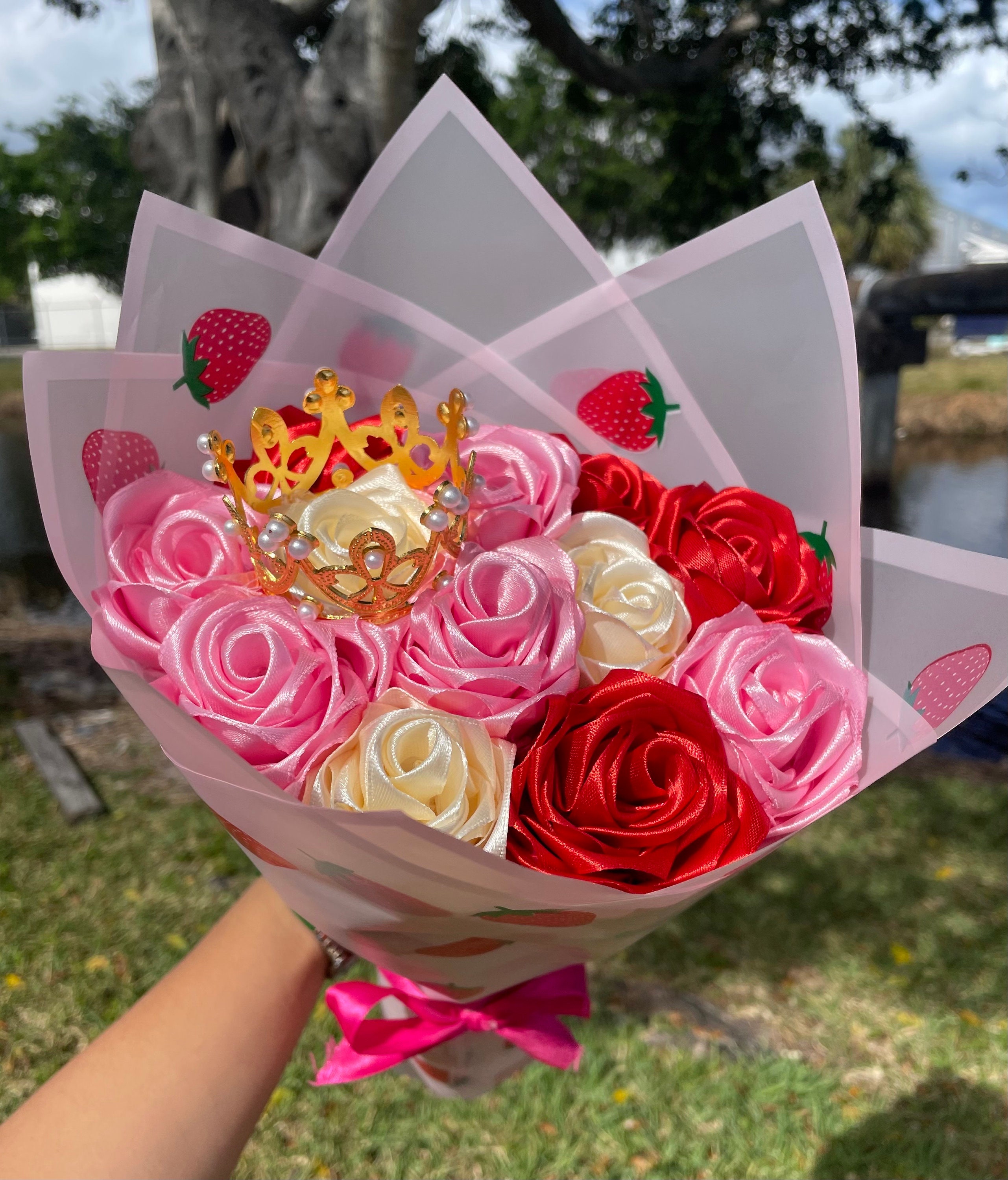Eternal Roses, Bouquet,roses Bouquet, Red, Pink & Ivory, Gift, Ramo ...