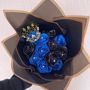 Eternal Roses, Bouquet,roses Bouquet, Blue & Black, Gift, Ramo Buchón ...