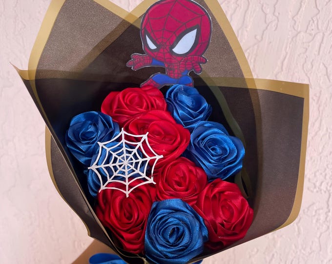 Spider-man Bouquet, 10 Roses, Eternal Roses - Etsy