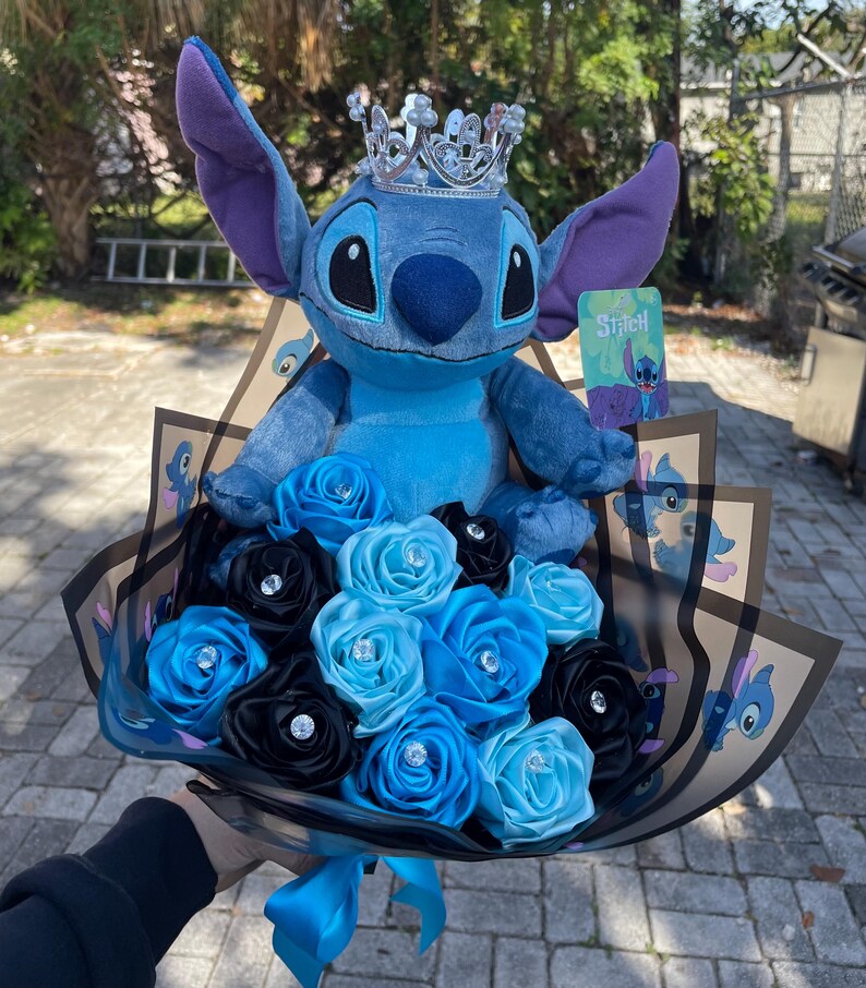 Stitch, Bouquet, Eternal Roses, Lilo & Stitch, Ramo Buchón - Etsy