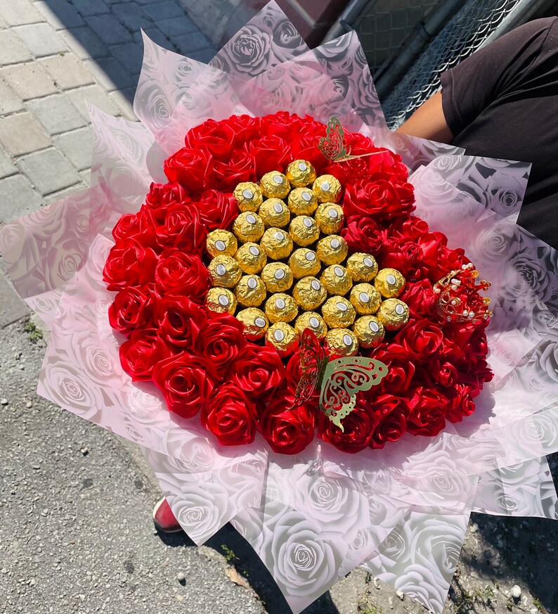 Eternal Roses, Bouquet,roses Bouquet, Red,pink and Ivory, Gift, Ramo ...