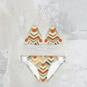 Bikini Set angles String Tie Pattern Swim Wear Girls Womens Unique One ...