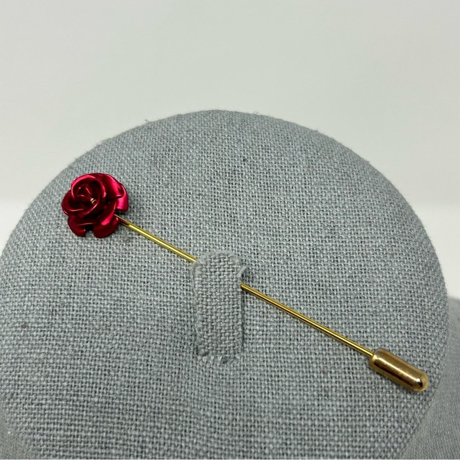 Vintage Romantic Red Rose Gold Tone Stick Pin - Etsy