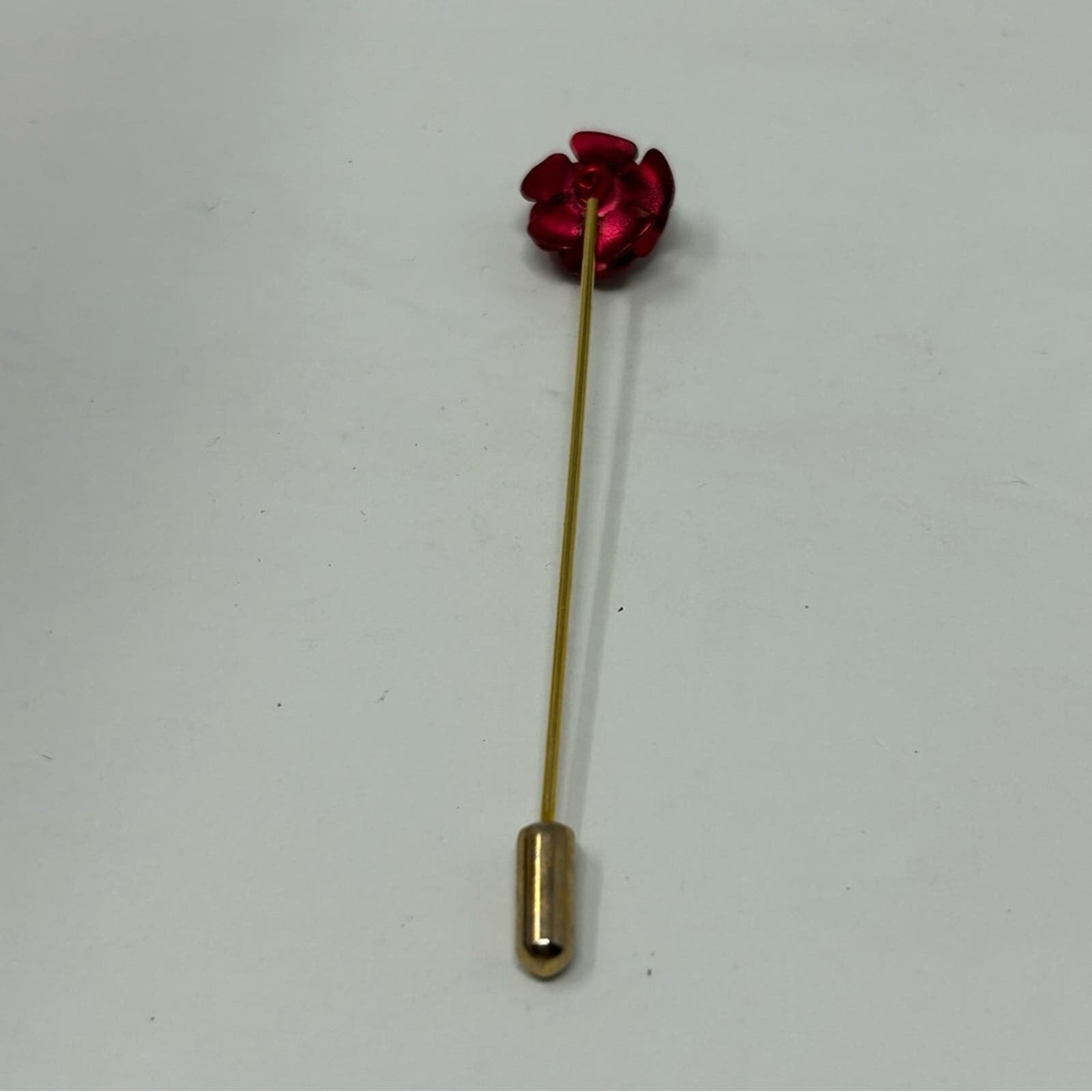 Vintage Romantic Red Rose Gold Tone Stick Pin - Etsy