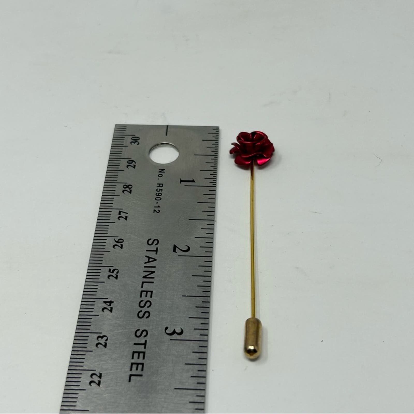 Vintage Romantic Red Rose Gold Tone Stick Pin - Etsy