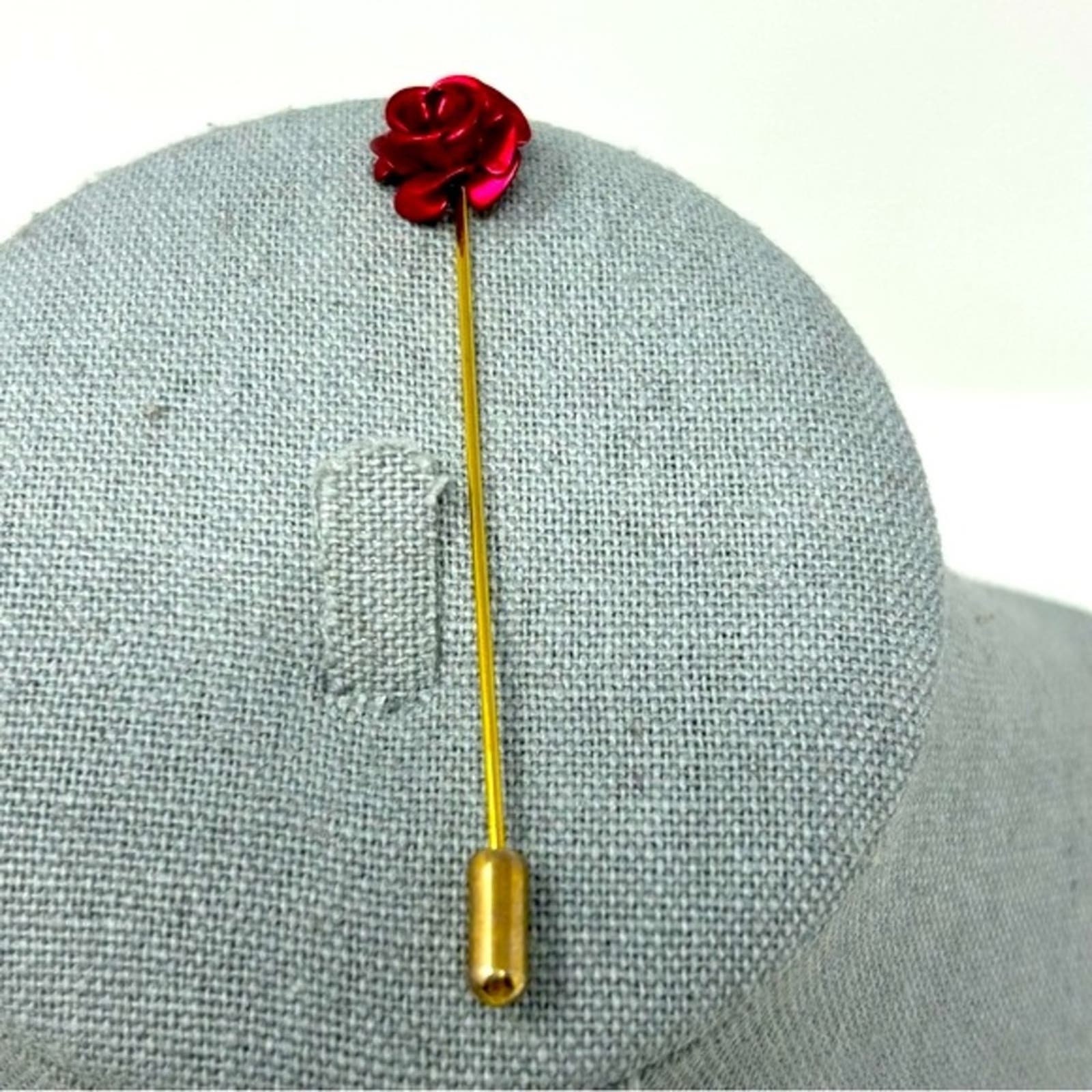 Vintage Romantic Red Rose Gold Tone Stick Pin - Etsy