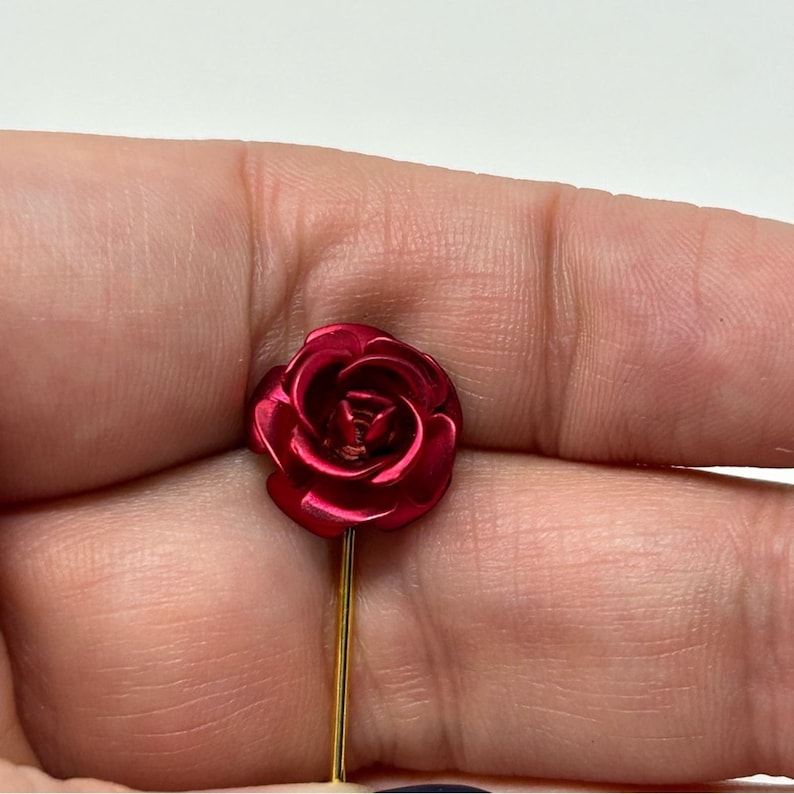 Vintage Romantic Red Rose Gold Tone Stick Pin - Etsy