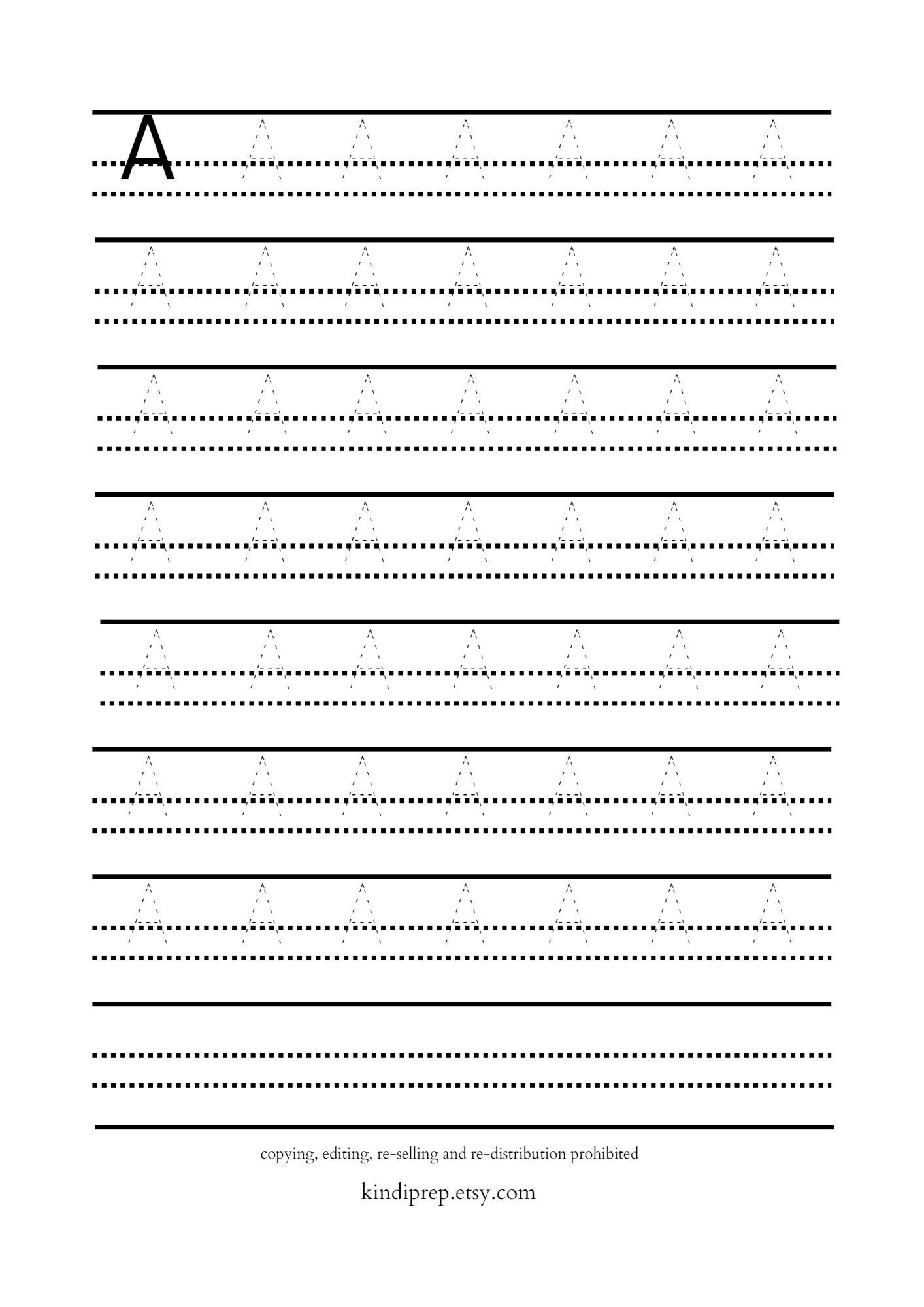 Tracing ABC Preschool Activity Worksheet, Capital Letters - Etsy