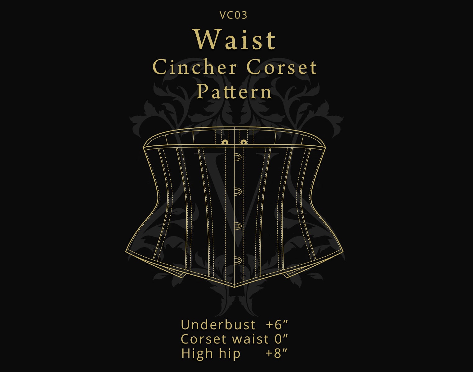 Waist Cincher Corset Pattern | Digital A4 Files | Corset Sizes: 28", 30 ...