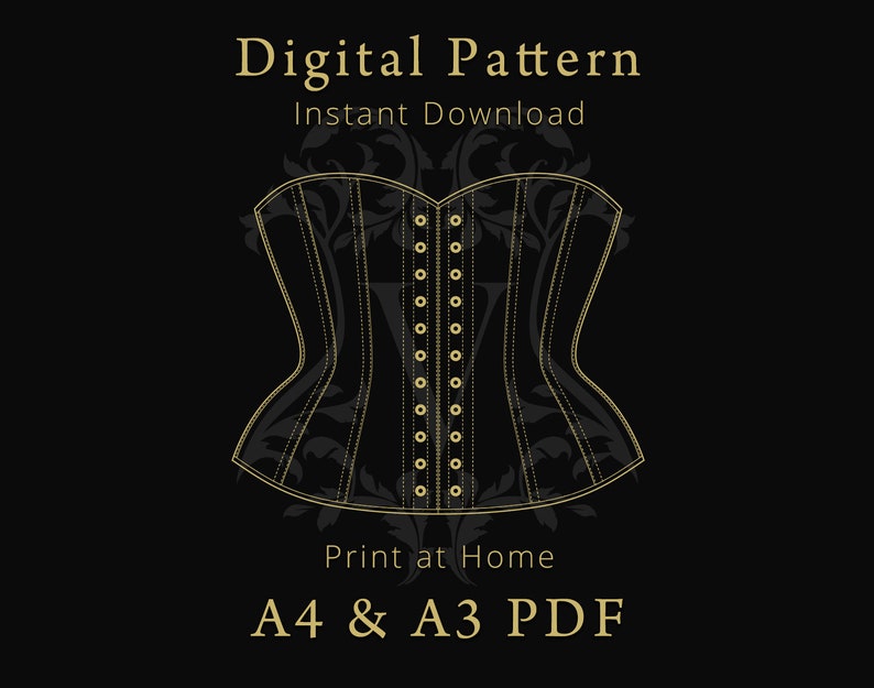 Aeryn Underbust Corset Pattern | Plus Size | Digital A4 & A3 Files | Corset Sizes: 36", 38", 40 ...