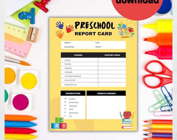 Homeschool Report Card, Printable Report Card, Editable Report Card ...