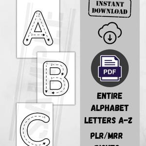 ABC Tracing Worksheets – Educational Digital Download | Plr/mrr Rights ...