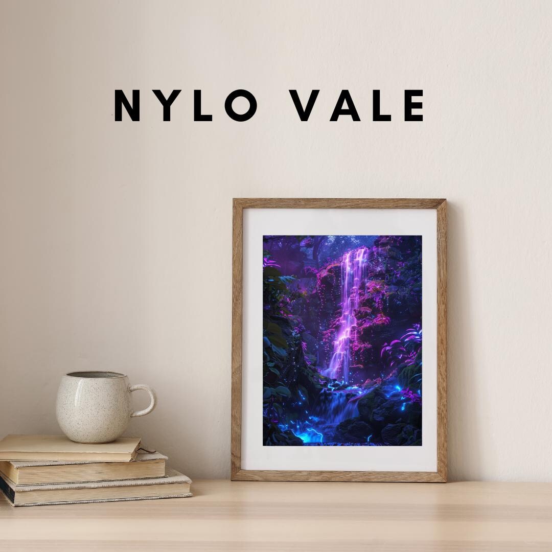 Forest Waterfall | Surreal AI Digital Wall Art | Dreamcore Vaporwave ...
