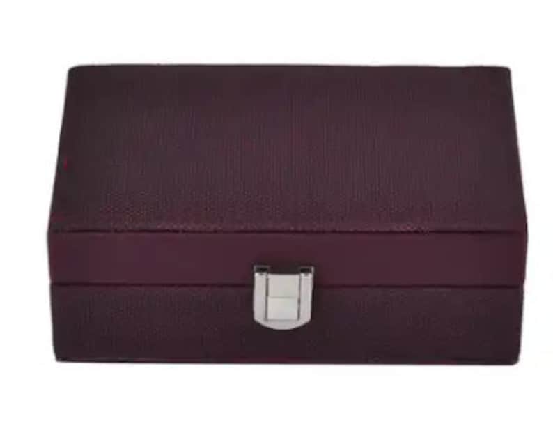 Purple Woven Embossed Faux Leather Jewelry Box With Mirror and Lock - Etsy