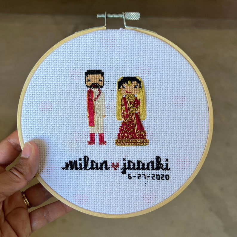 Indian Wedding Custom Cross Stitch - Etsy