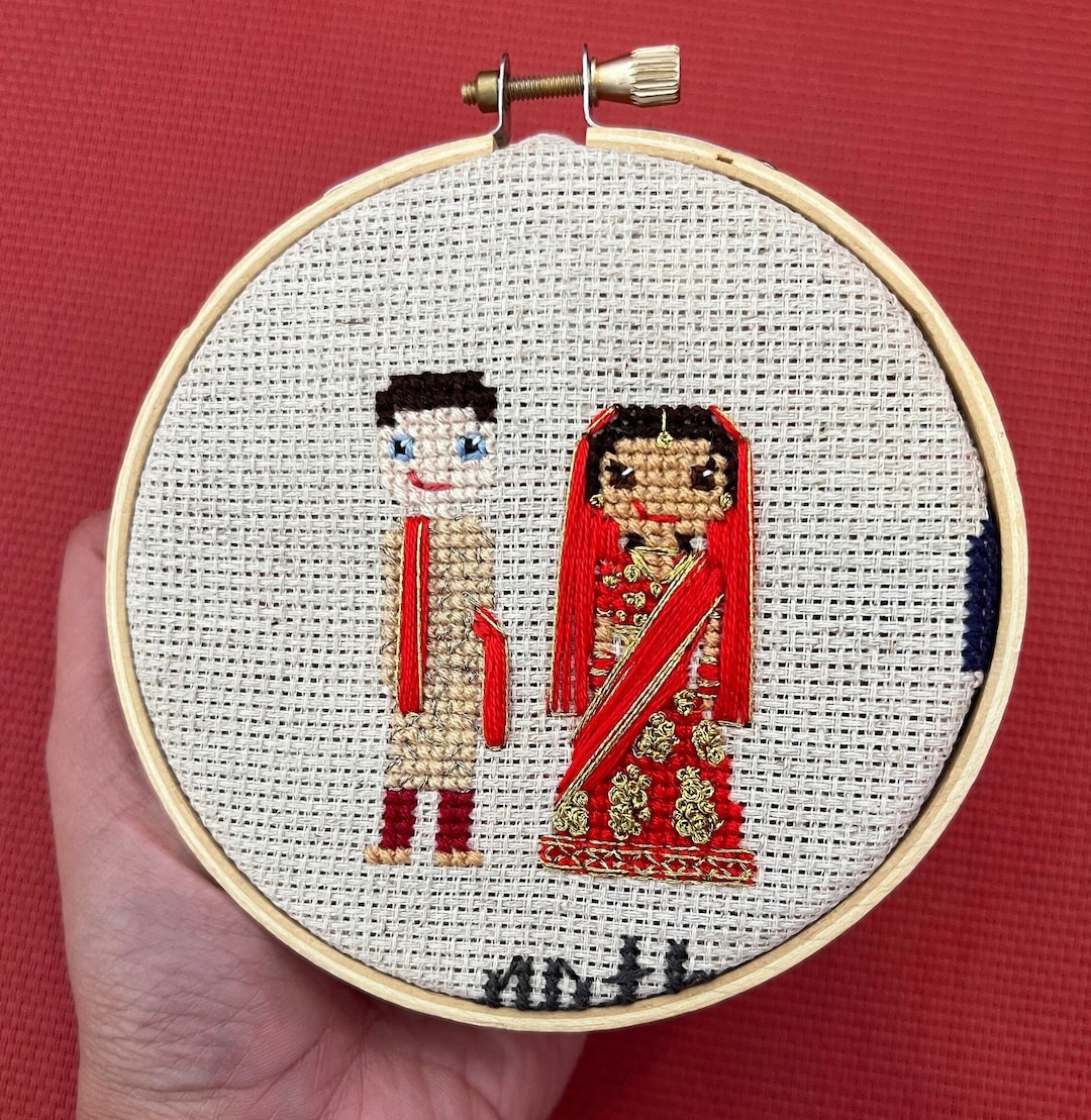 Indian Wedding Custom Cross Stitch - Etsy