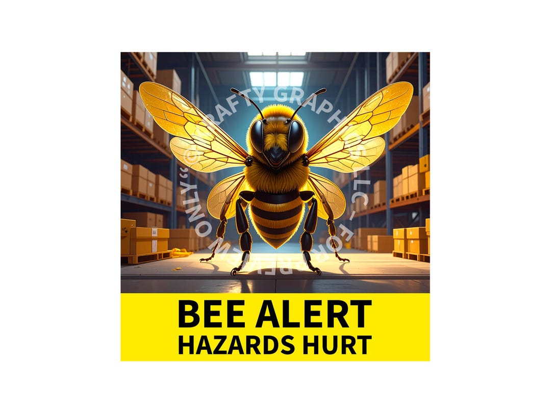 Bee Alert Workplace Safety Poster: Hazard Awareness Sign (digital ...