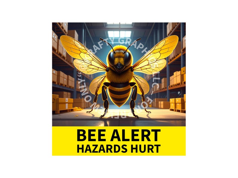 Bee Alert Workplace Safety Poster: Hazard Awareness Sign (digital ...