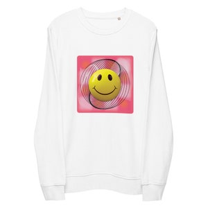 Smiley Face Sweatshirt, Sustainable Clothing, Y2k, Rave Clothes, Trippy ...