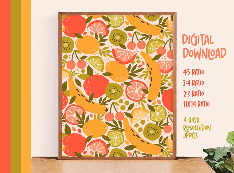 Citrus Art || Banana Art || Citrus Fruit Print || Lemon Art Print ...