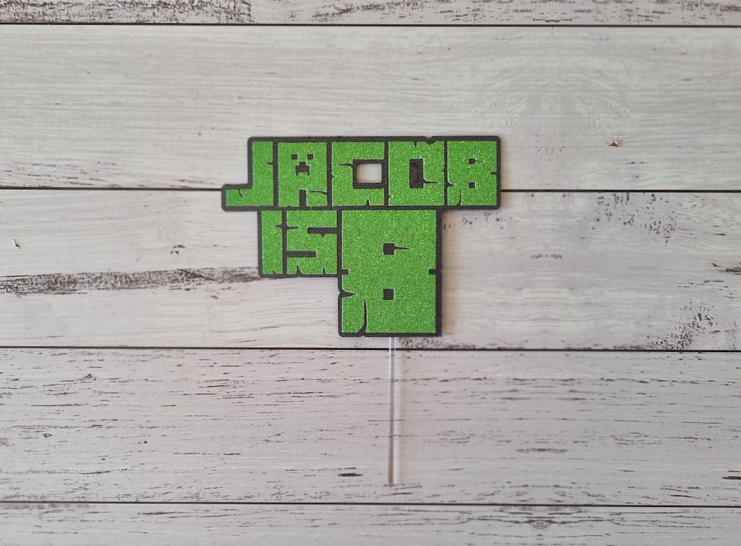 MINE CRAFT Cake Topper Personalised Cake Topper Kids Cake Topper - Etsy