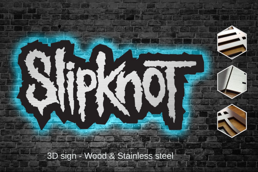 Slipknot LED Sign for Wall, Metal Band Wood and Steel Sign, Rock Music ...