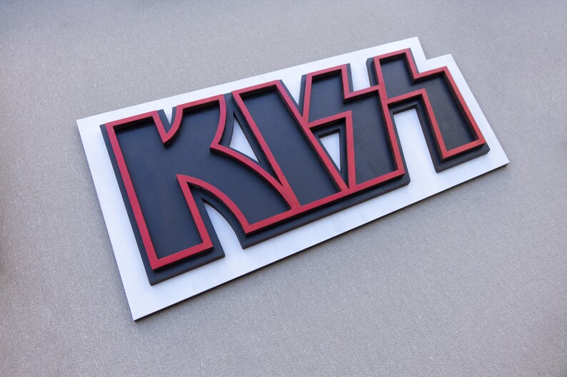 KISS Band LED Sign for Wall, Kiss Sign 3D, Home Bar Decor, Rock N Roll ...