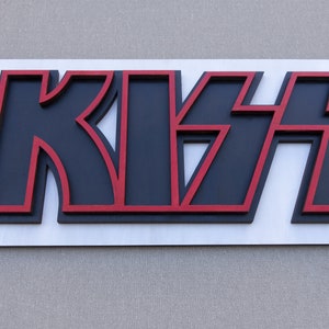 KISS Band LED Sign for Wall, Kiss Sign 3D, Home Bar Decor, Rock N Roll ...