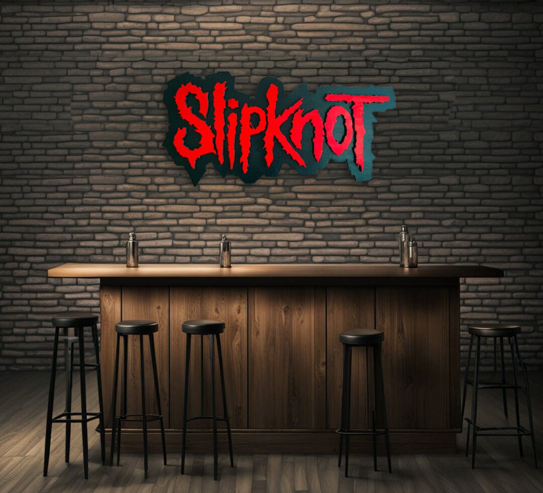Slipknot LED Wall Sign, US Rock Band Sign, Slipknot Inspired Wood Decor ...