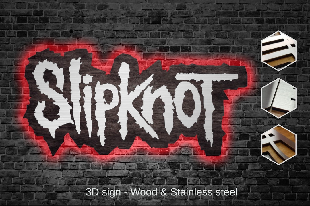 Slipknot LED Sign for Wall, Metal Band Wood and Steel Sign, Rock Music ...