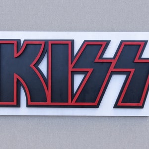 KISS Band LED Sign for Wall, Kiss Sign 3D, Home Bar Decor, Rock N Roll ...