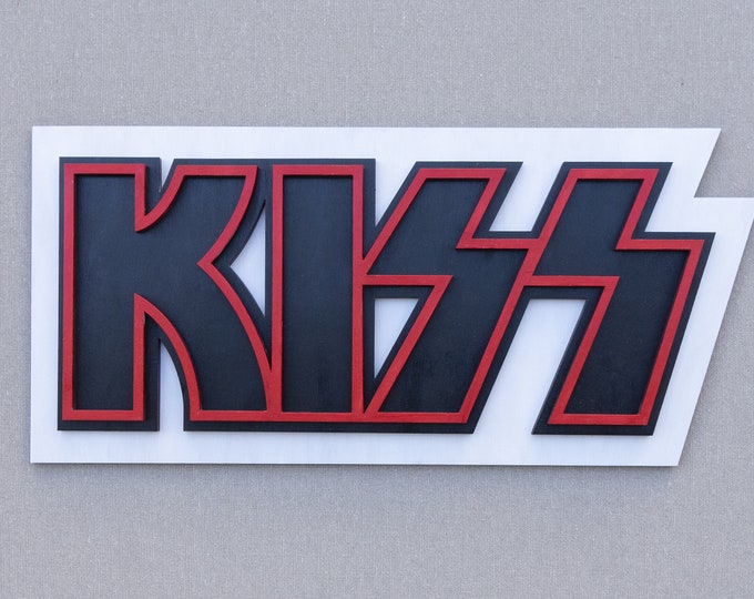 KISS Band LED Sign for Wall, Kiss Sign 3D, Home Bar Decor, Rock N Roll ...