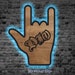 Dio Sign of the Horns: LED Wall Art, 3D Wood Rock Hand - Etsy