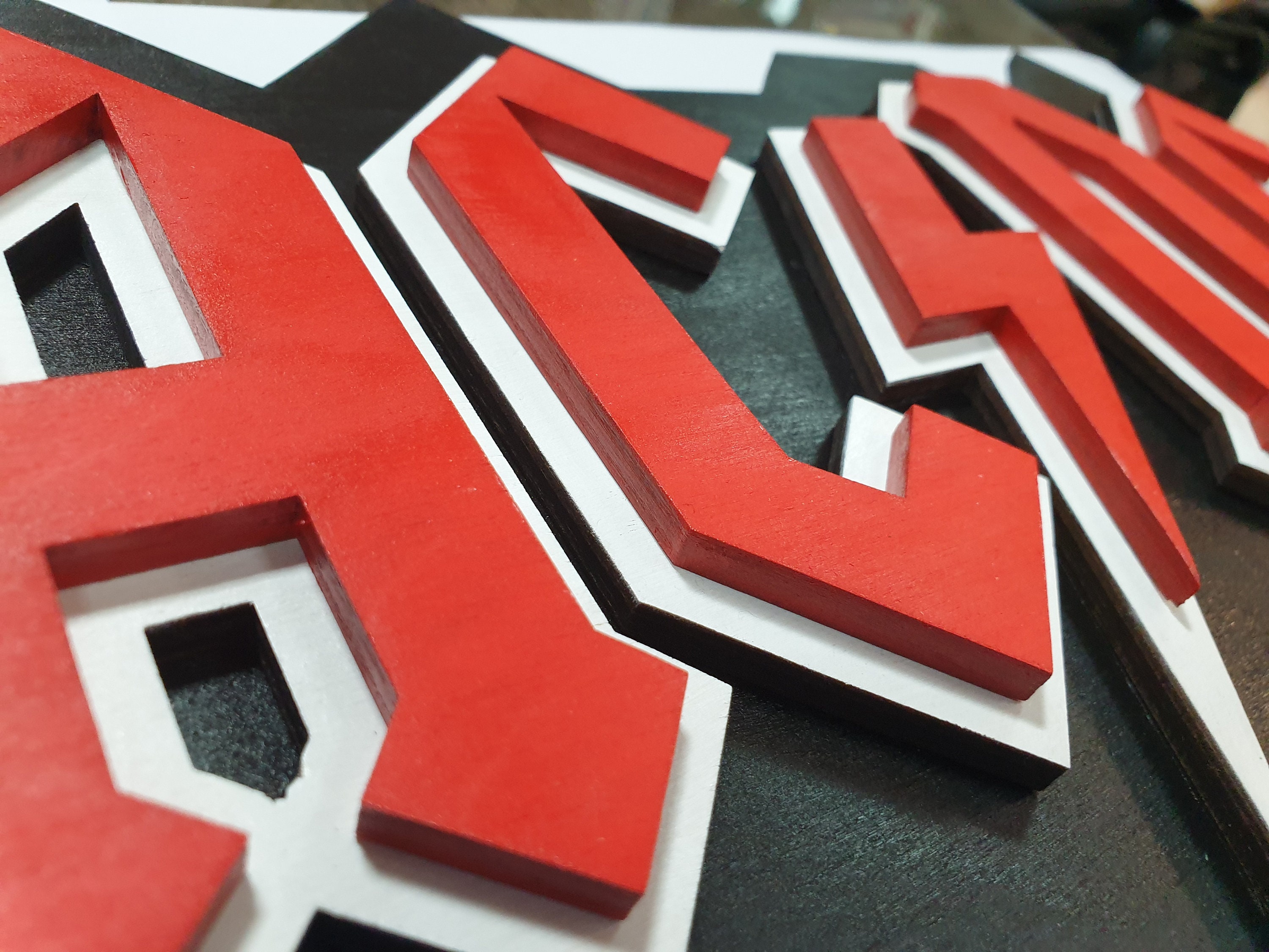 ACDC LED Wood Sign: 3D Rock N Roll Bar Decor With Remote - Etsy
