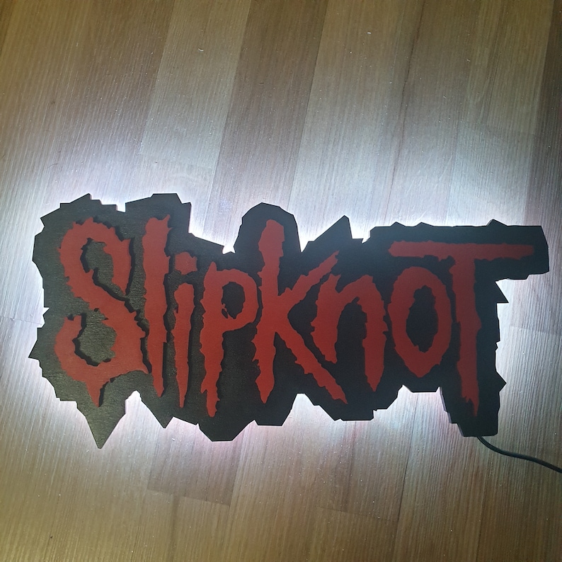 Slipknot Wood Sign for Wall, Slipknot LED Sign, Heavy Metal Bar Home ...