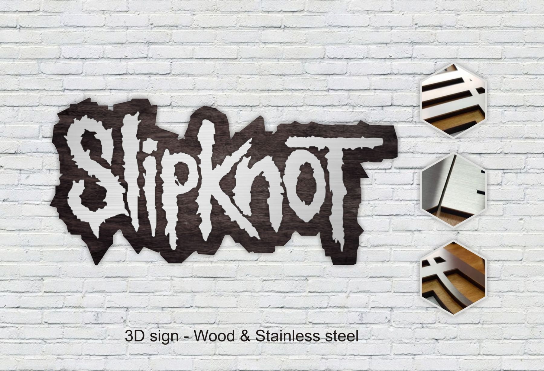 Slipknot LED Sign for Wall, Metal Band Wood and Steel Sign, Rock Music ...