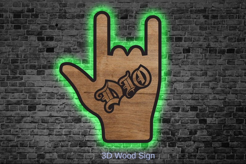LED Sign of the Horns Dio Rock Hand Sign Heavy Metal Rock - Etsy